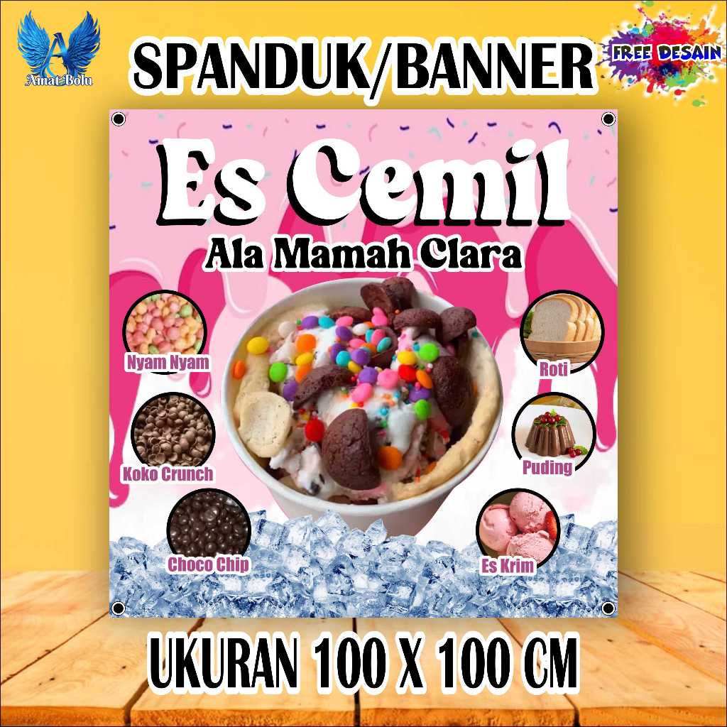 Jual Cetak Spanduk Banner ES CEMIL SEGAR Costom Desain | Shopee Indonesia