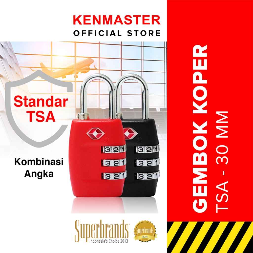 Jual Kenmaster Gembok Koper 30 MM - TSA KM-335 / Gembok Tas / Gembok ...