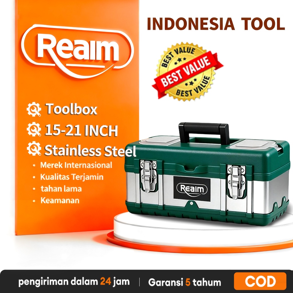 Jual REAIM Tool Box Besar 15/18/20/21 inch Bahan PP Tool box set/2 ...