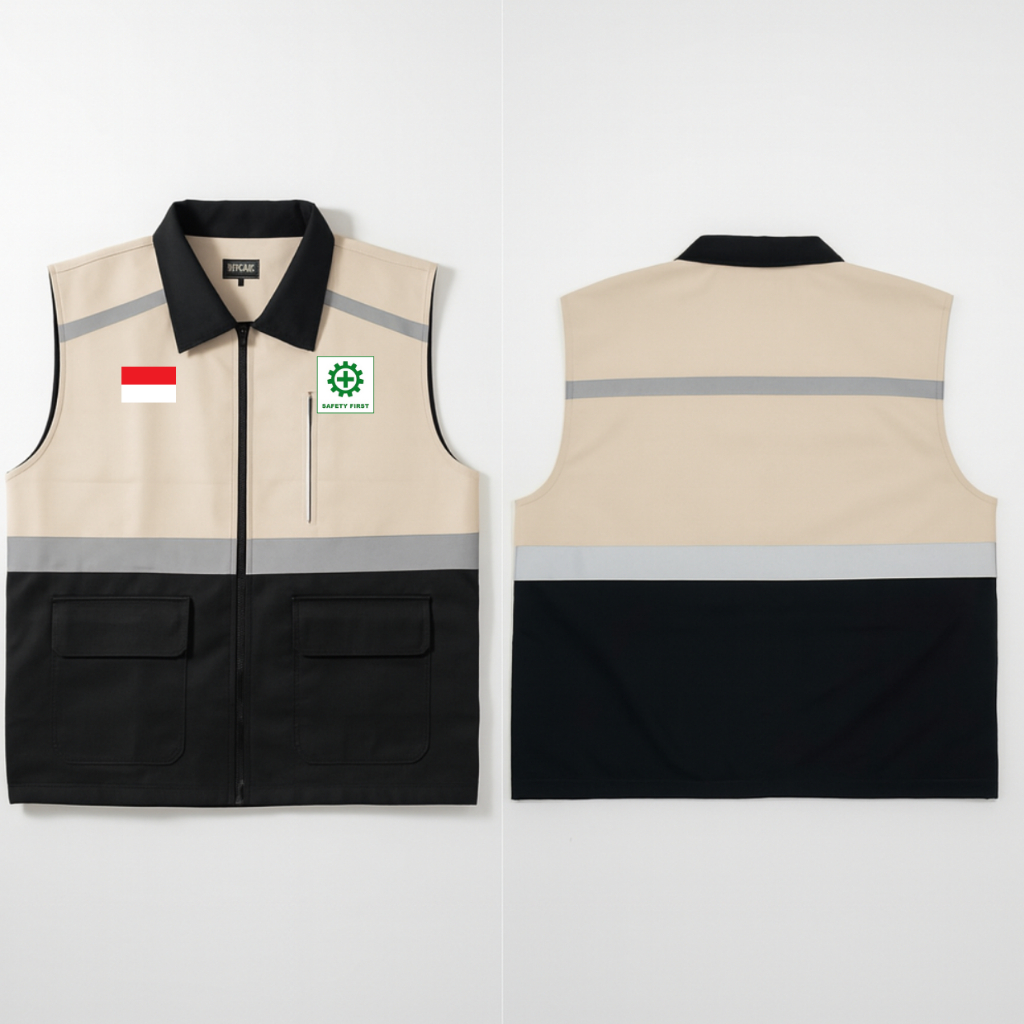 Jual Bisa Custom Rompi Safety Proyek Lapangan Unisex Bisa Custom K3 ...