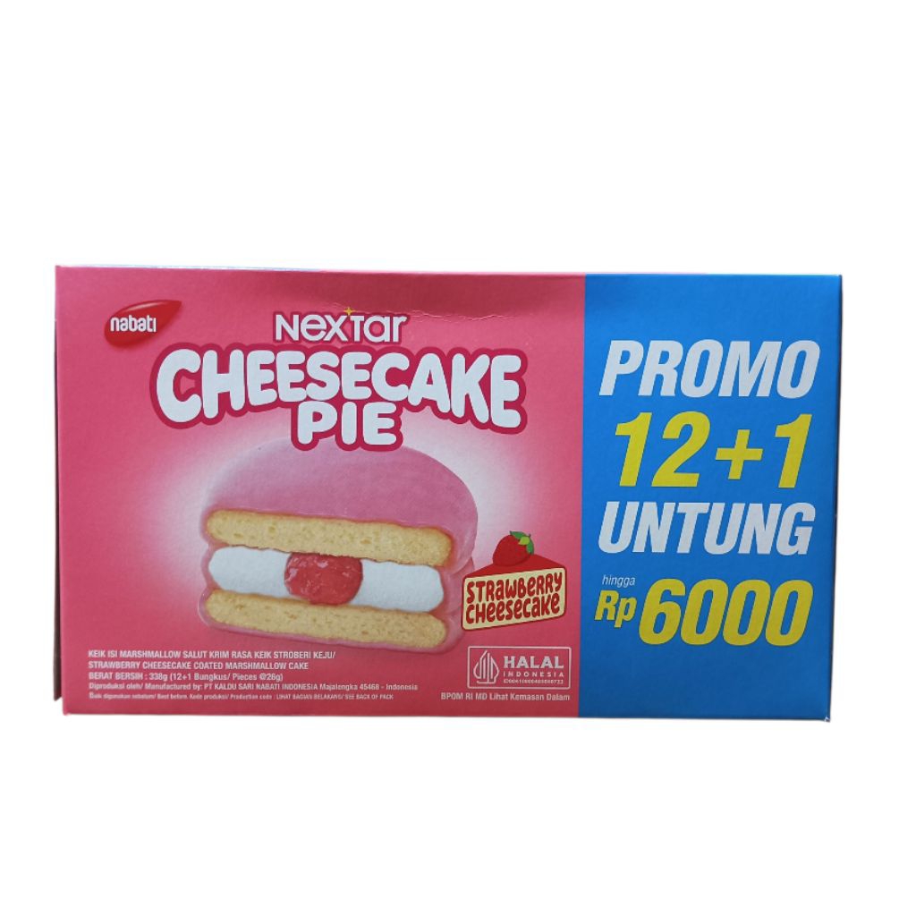 Jual Nextar Cheesecake Pie (12+1)pcs x 26g | NEXTAR CHEESECAKE PIE (12 ...