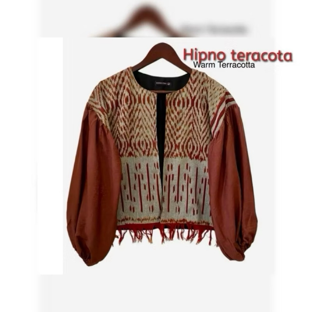 Jual blazer tenun kombinasi yui -Baju tenun -Blouse tenun | Shopee ...