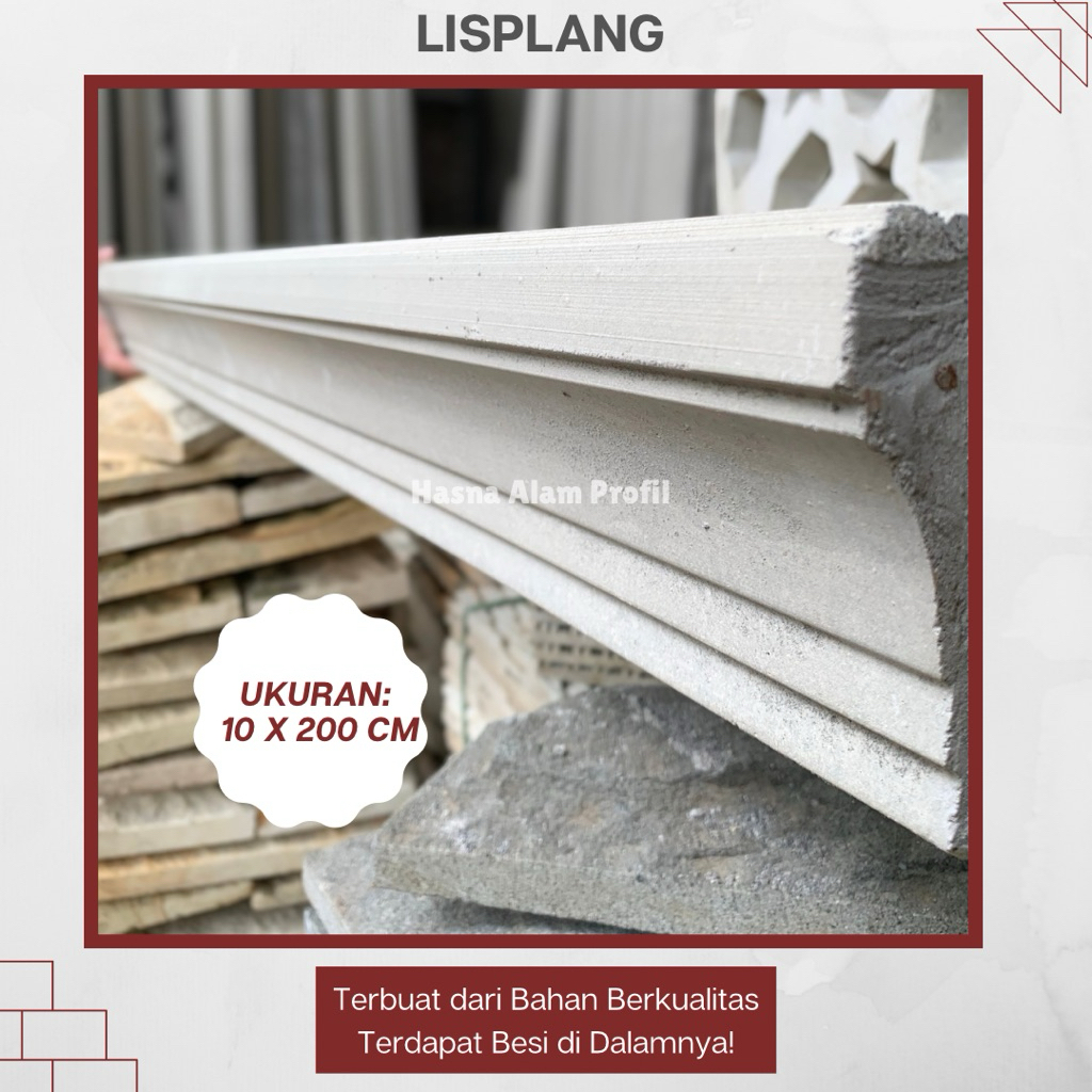 Jual Lisplang Beton 10 x 200 cm – Lis Profil Rumah, Lis Profil Beton ...