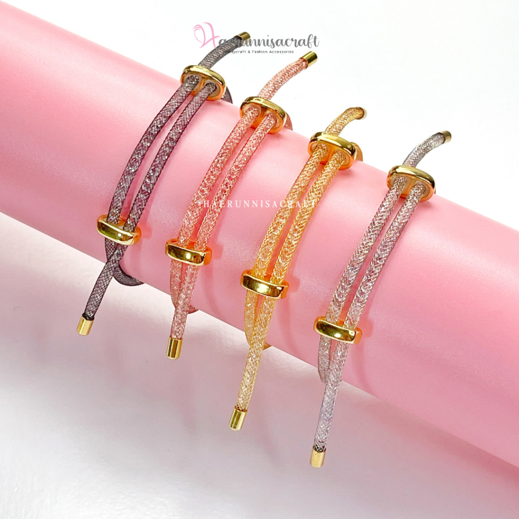 Jual Gelang Serut Tali Kristal Crystal Kawat Gliter Glitter Anak Dewasa ...
