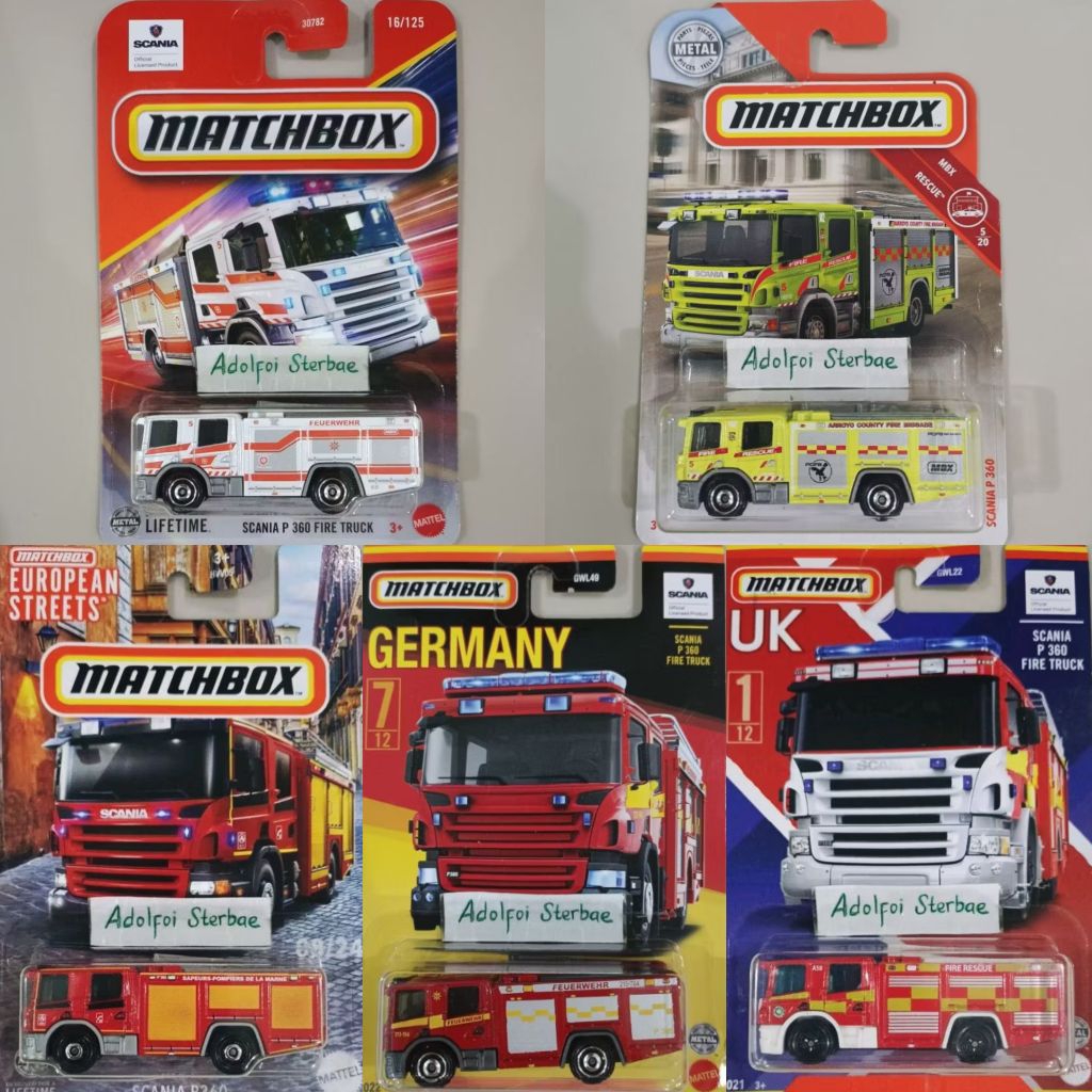 Jual matchbox scania p360 p 360 fire truck edisi UK 1/12 mbx fire ...