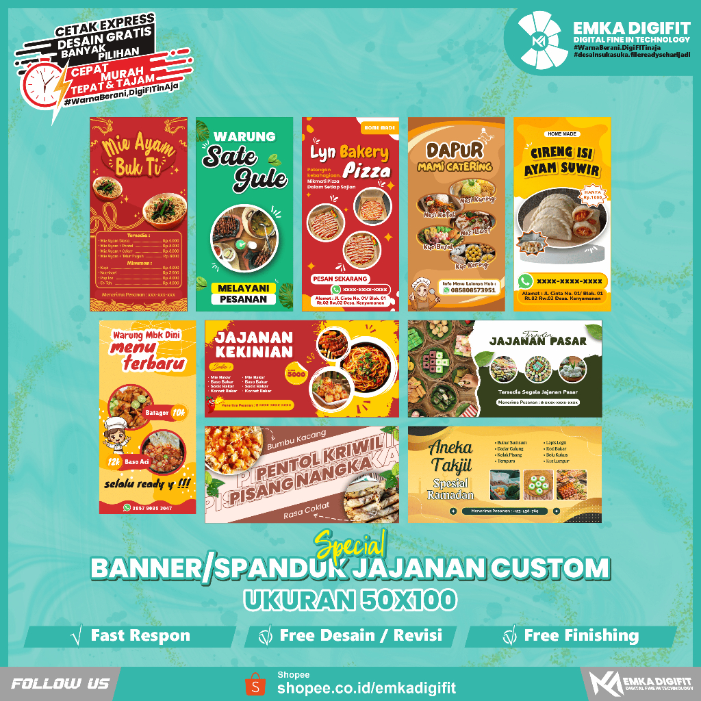Jual PAKET BANNER / SPANDUK JAJANAN CUSTOM | Shopee Indonesia