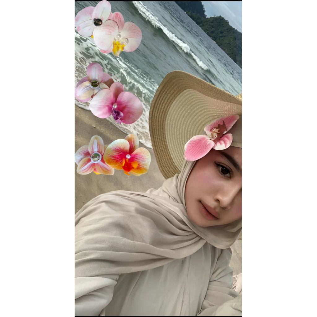 Jual Bros bunga anggrek / brooch orchid / peniti bunga anggrek latex ...