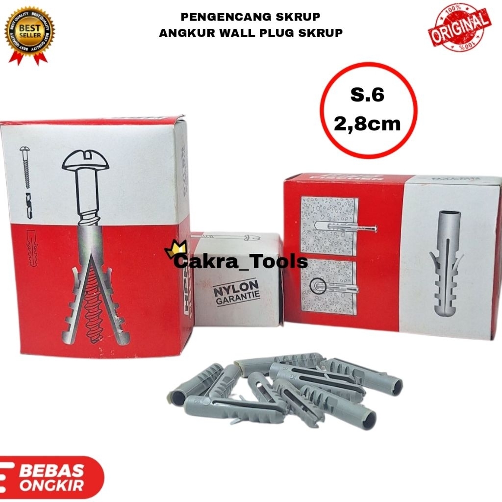 Jual PENGENCANG SKRUP NYLON ANGKUR WALL SEKRUP PENGUAT PEMBOK DINDING ...