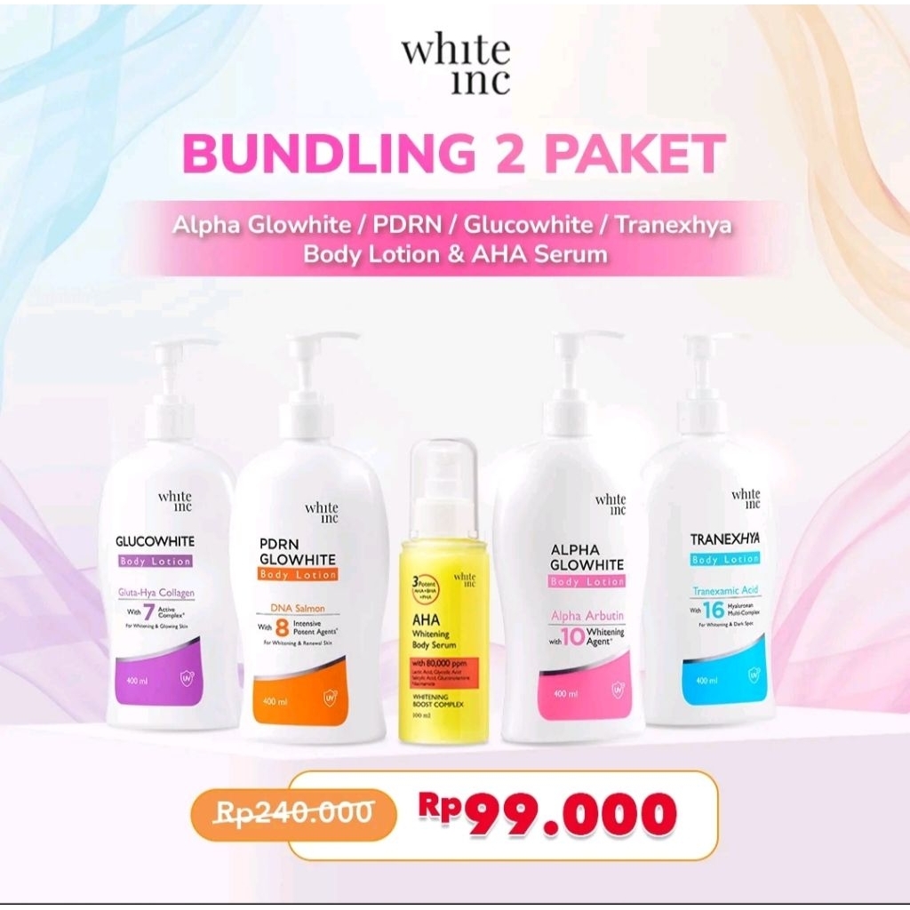 Jual [BUNDLING 2] WHITE INC AHA Body Serum + Alpha GloWhite PDRN ...