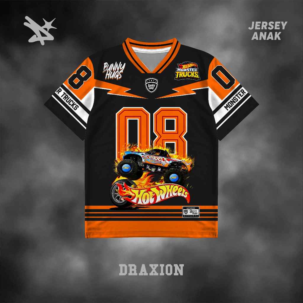 Jual DRAXION Kaos Jersey Casual Anak Number 08 Karakter Hotwheels Untuk ...