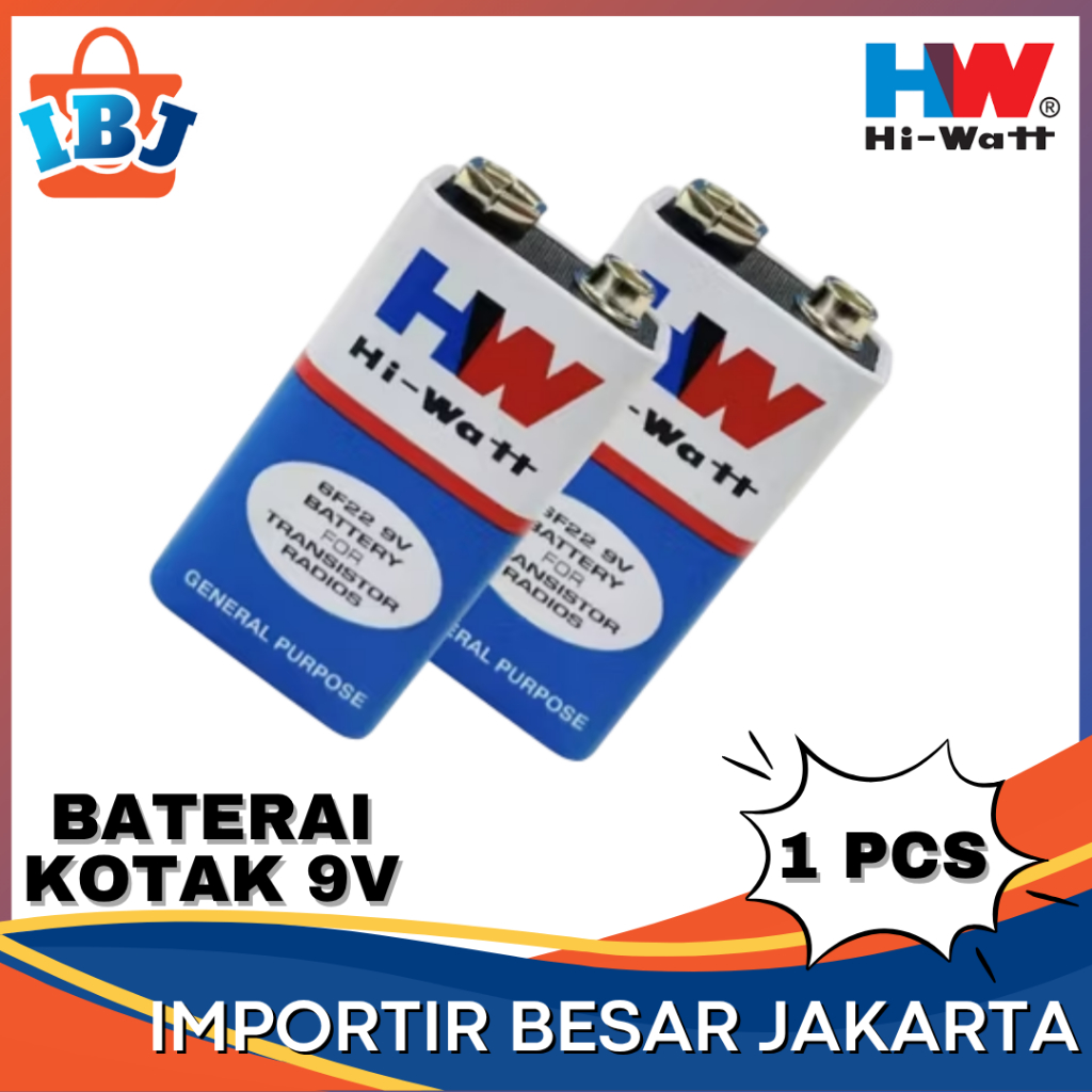 Jual Baterai Mic Microphone 9V 9 Volt Hi-Watt Batre Kotak 9V 9 Volt ...