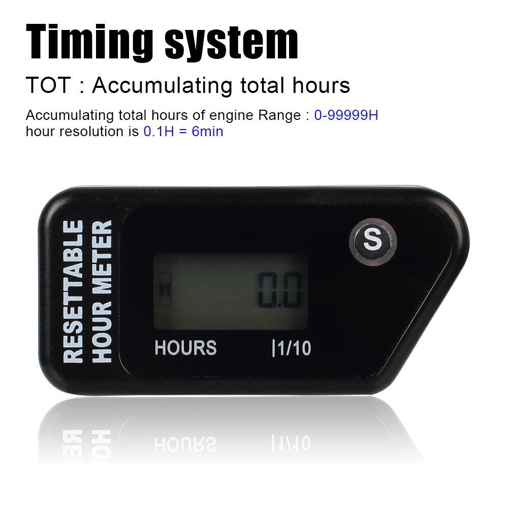 Jual Wireless Vibration Hour Meter Auto Engine Timer Counter Gauge ...