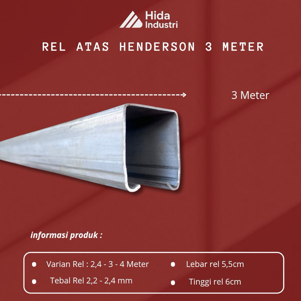 Jual Rel Atas Henderson ukuran 3 meter | Rel Pintu Garasi | Shopee ...