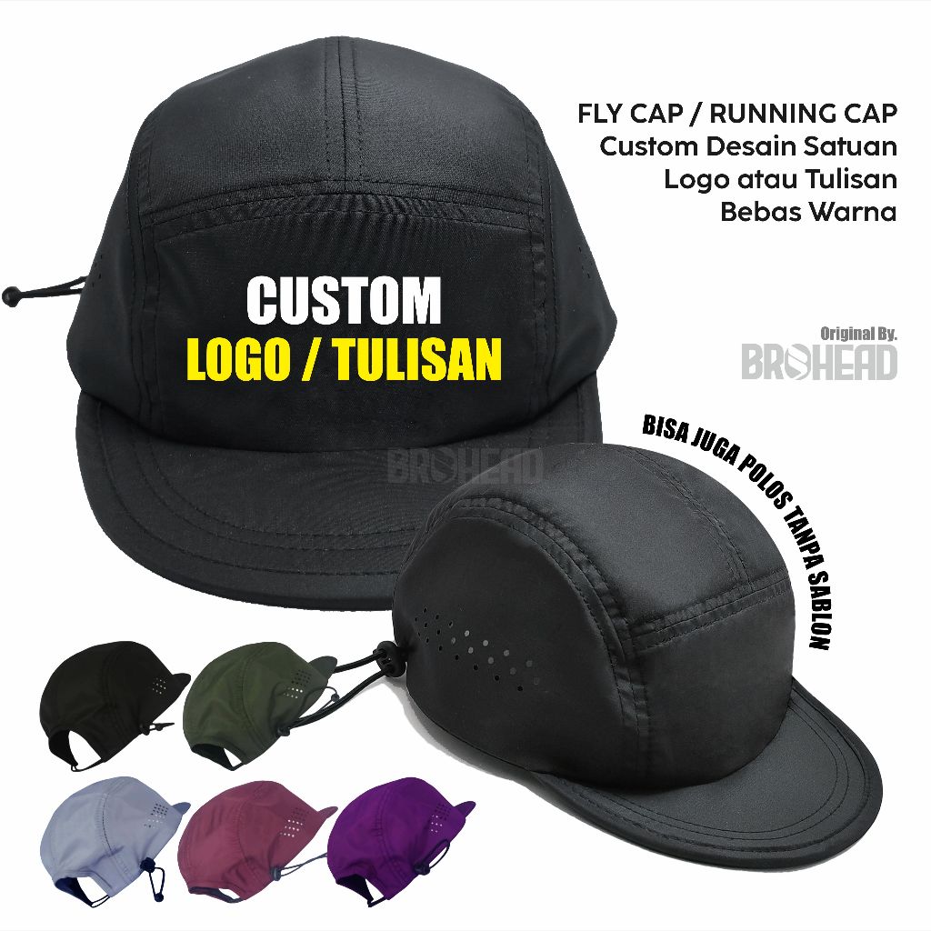 Jual Custom Fly Cap / Running Cap Polos atau Desain Suka-suka Bisa ...