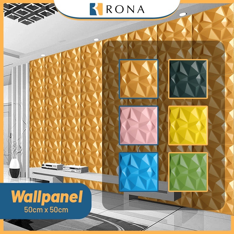 Jual RONA 3D PVC Wall Panel Warna Warni 50x50cm | Shopee Indonesia