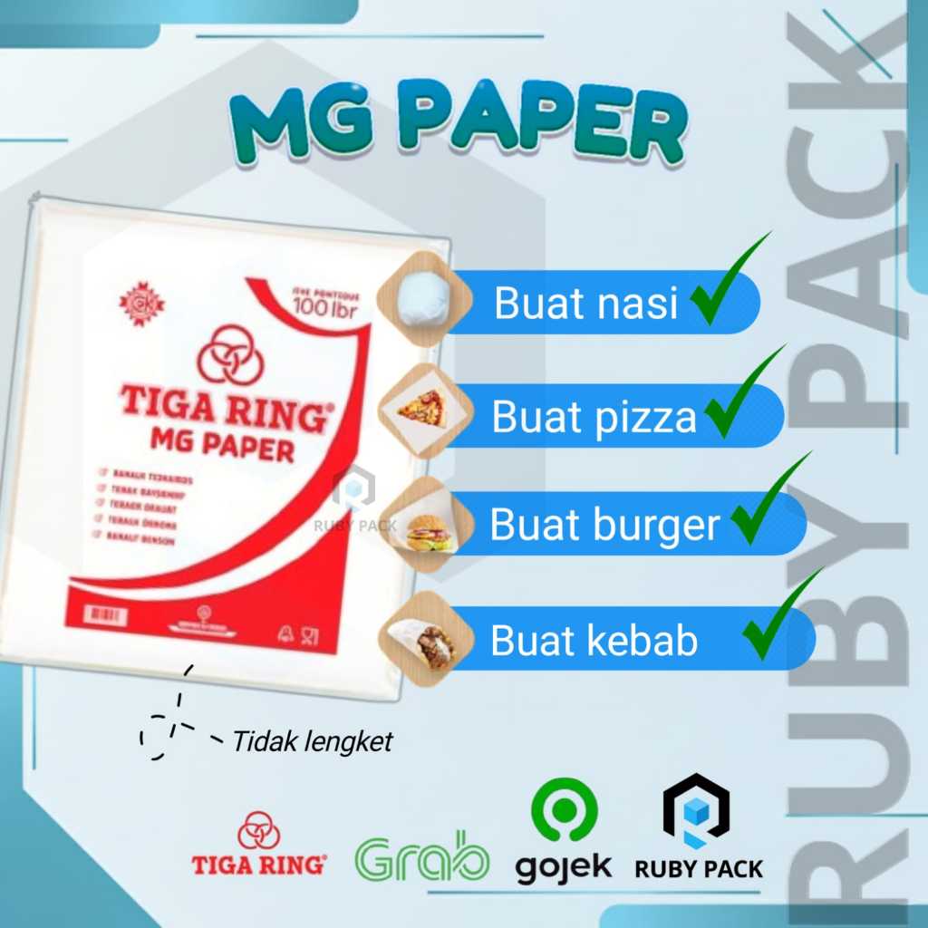 Jual Kertas MG Paper Tiga Ring Merah / Kertas Nasi KFC MCD / Kertas ...