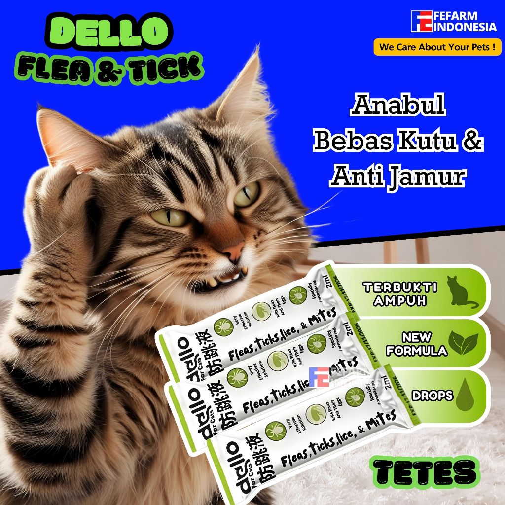 Jual Obat Tetes Kutu Kucing by Dello Cat Flea Lice Mite Pembasmi ...