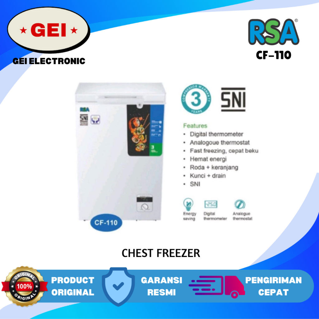Jual RSA CF-110 Freezer box CF 110 Kapasitas 100 Liter | Shopee Indonesia