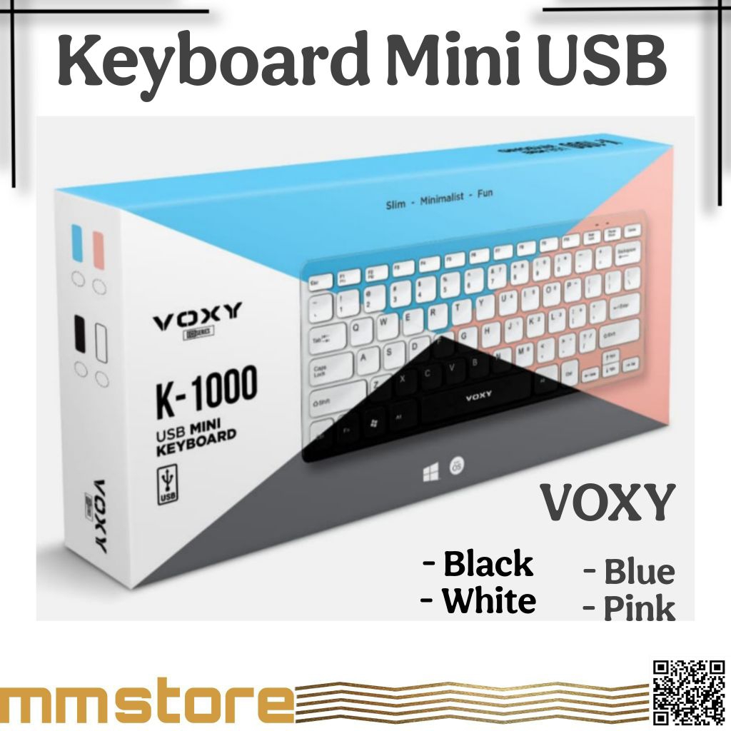 Jual Voxy K-1000 keyboard Slim Minimalist Design Wired USB Mini ...