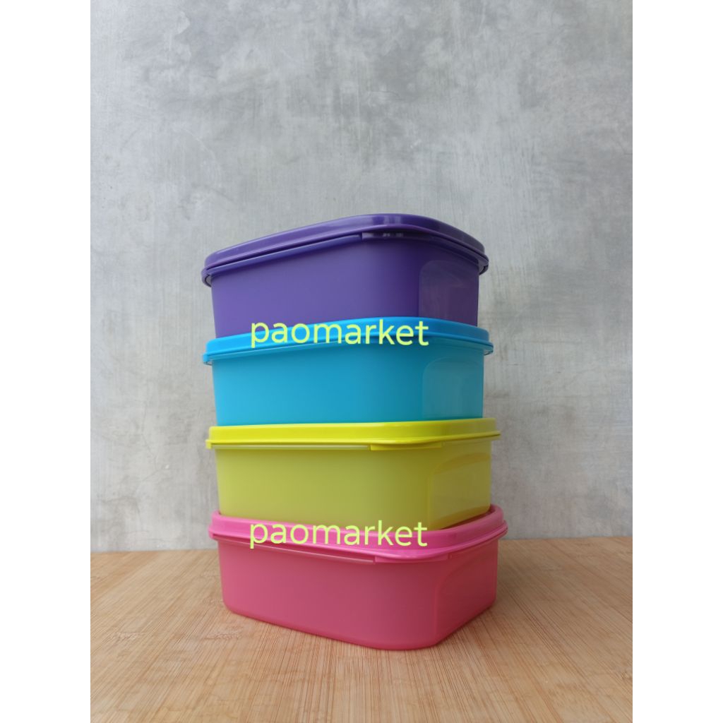 Jual tupperware mini rect low 850 ml - 1 set isi 4 - wadah toples bekal ...