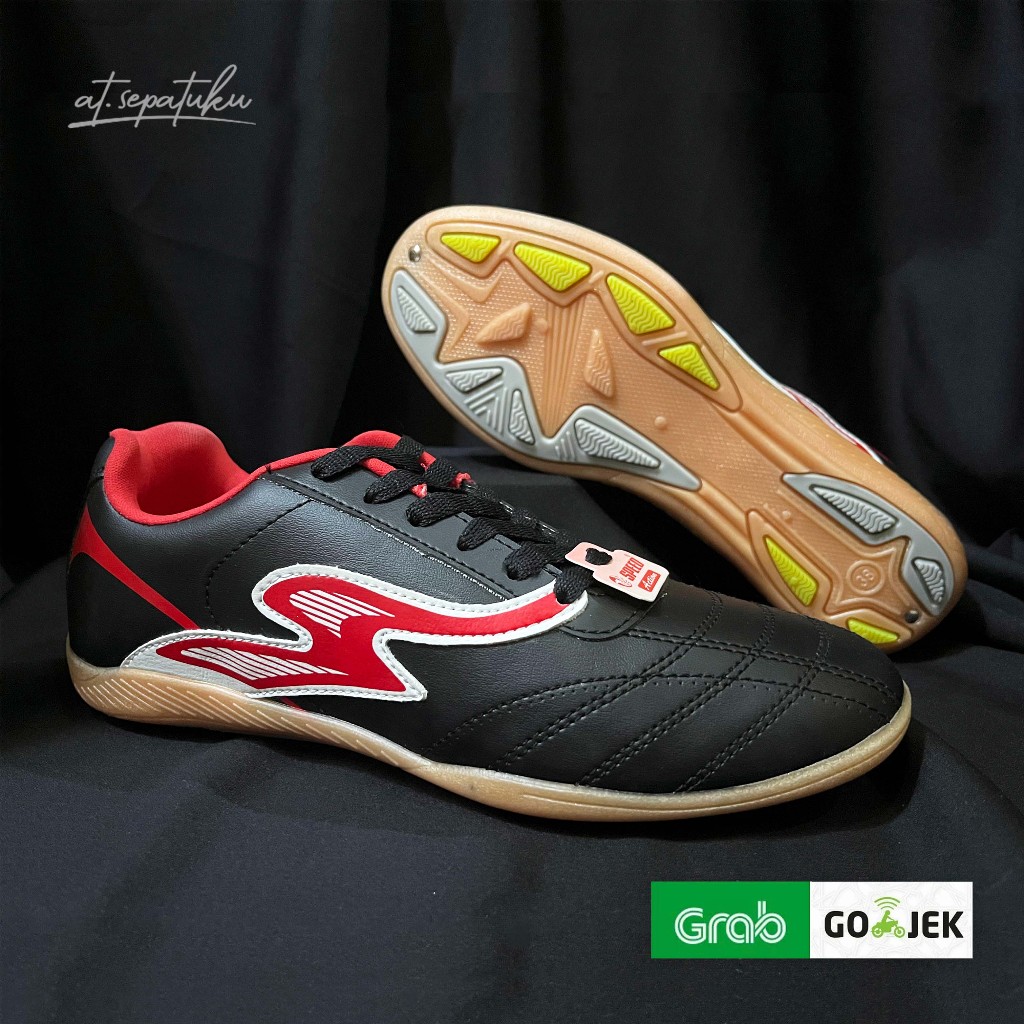 Jual Sepatu Futsal Speed La Liga Super Hitam Merah 38-40 Sepatu ...