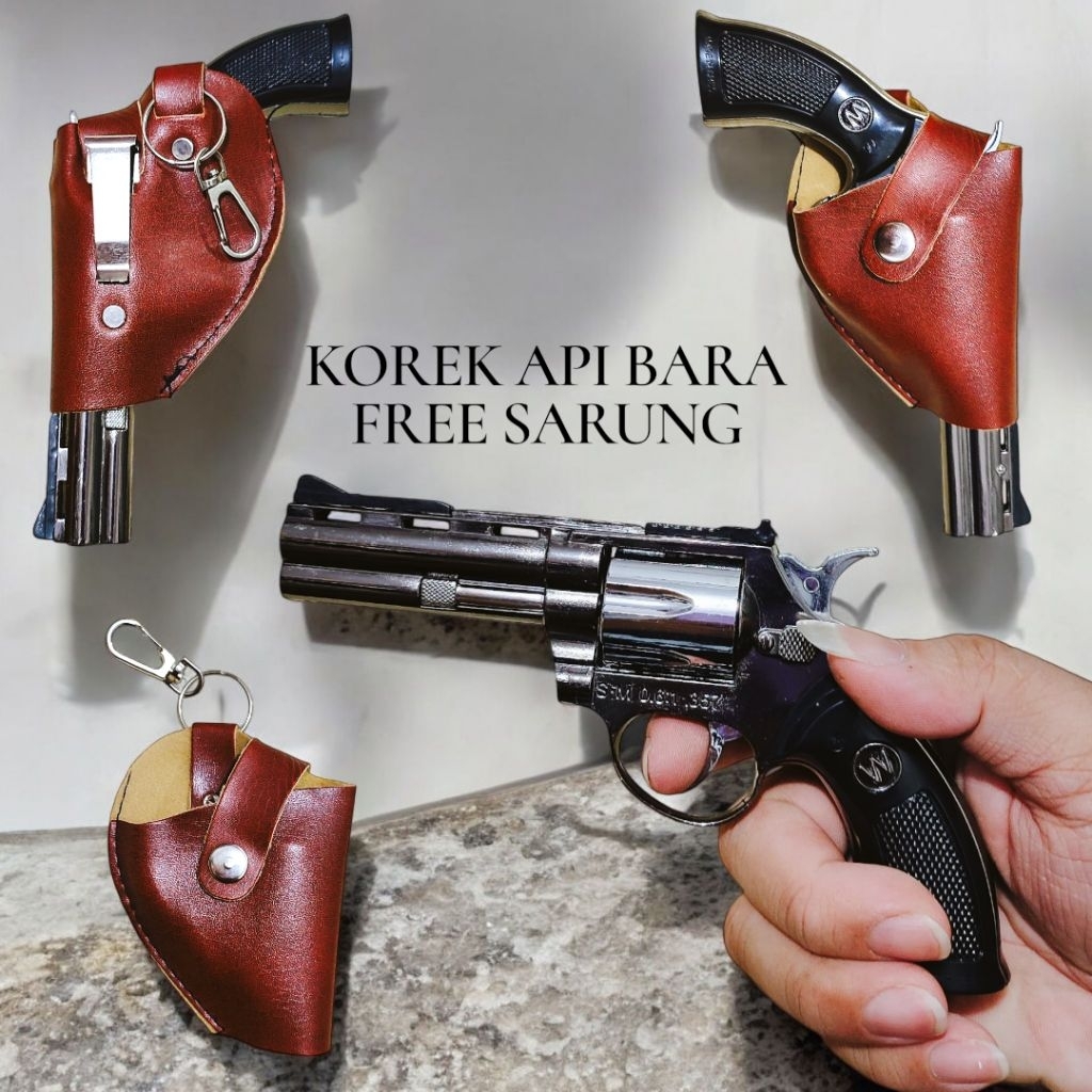Jual Korek api pistol / Pemantik api gas model pistol free sarung ...
