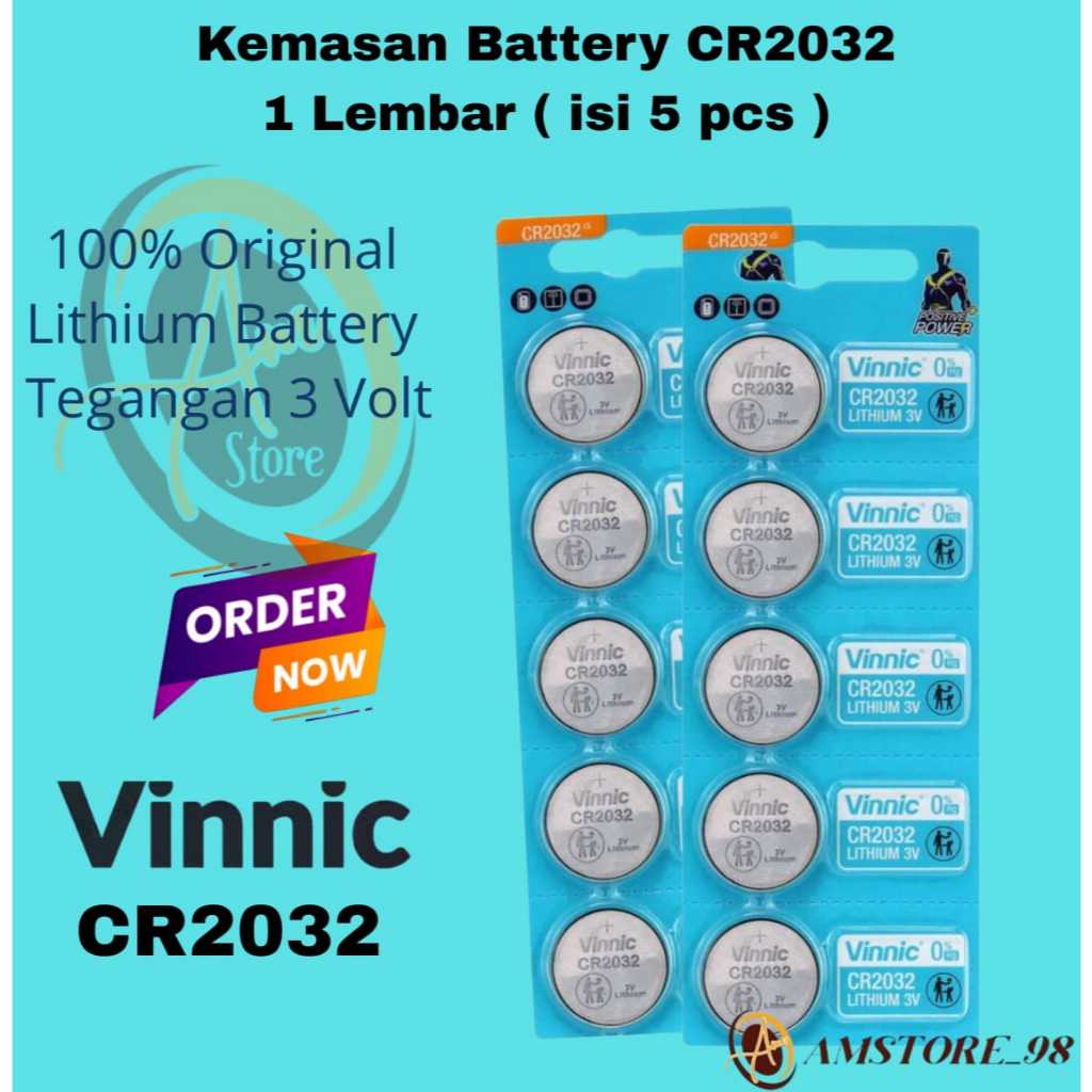 Jual Baterai Vinnic CR2032 Baterai Original Batre CMOS CR 2032 Lithium ...