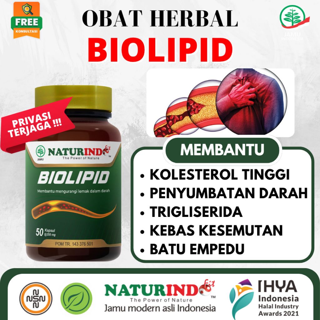 Jual BIOLIPID Obat Herbal Kolesterol Kebas Kesemutan Batu Empedu ...