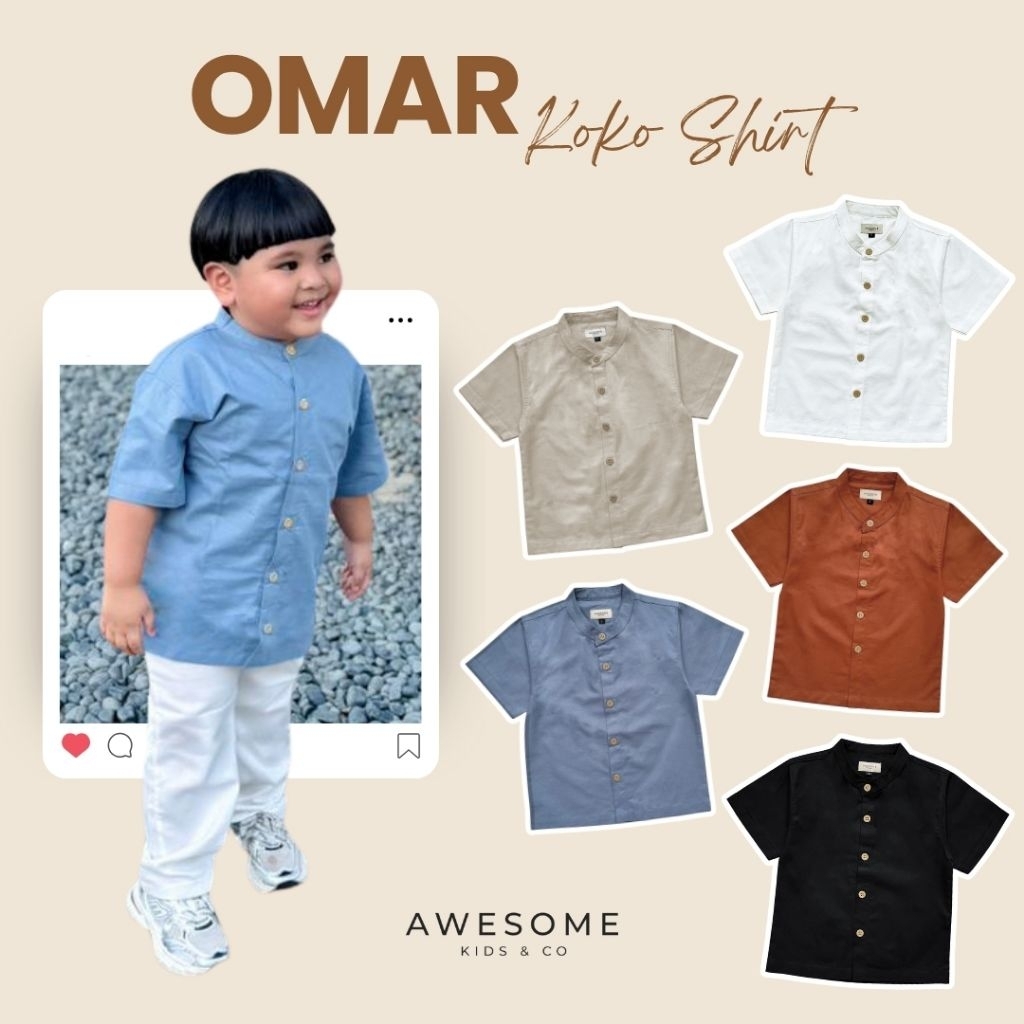 Jual AWESOMEKIDS 1-9th Koko Kemeja Anak Omar Koko Shirt Kemko Muslim ...