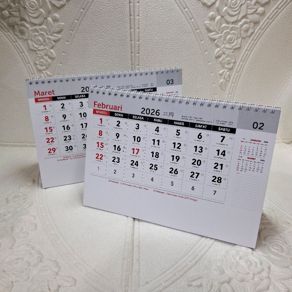 Jual KALENDER KERJA MEJA ANGKA AO HITAM MODEL LEBAR 2026 | Shopee Indonesia