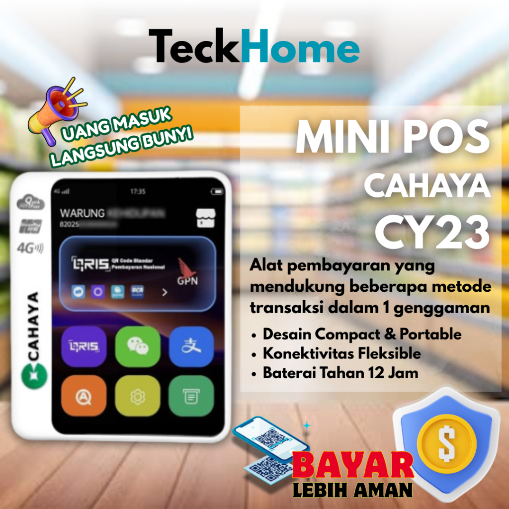 Jual Alat pembayaran QRIS Digital Mini POS CY-23 CAHAYA/scan barcode ...