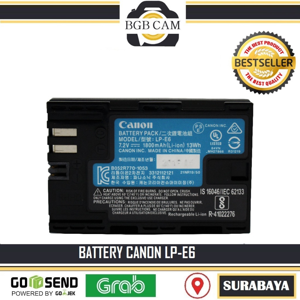 Jual Battery LP-E6 for Camera Eos 60D / 70D / 80D / 5D / 6D / 7D DLL ...