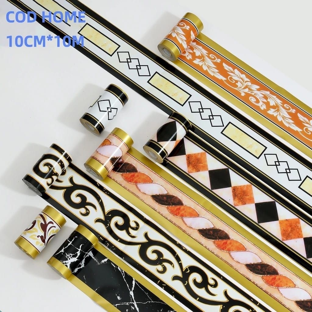 Jual Wallpaper list tembok stiker premium keramik border strip stiker ...
