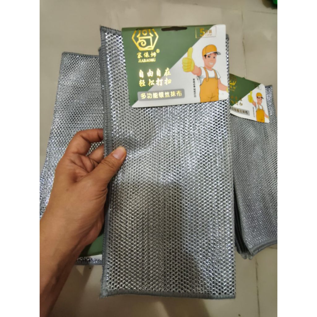 Jual KAIN PENCUCI PIRING KAWAT PERAK DAN BAJA (2 )SISI TAHAN LAMA/KAIN ...