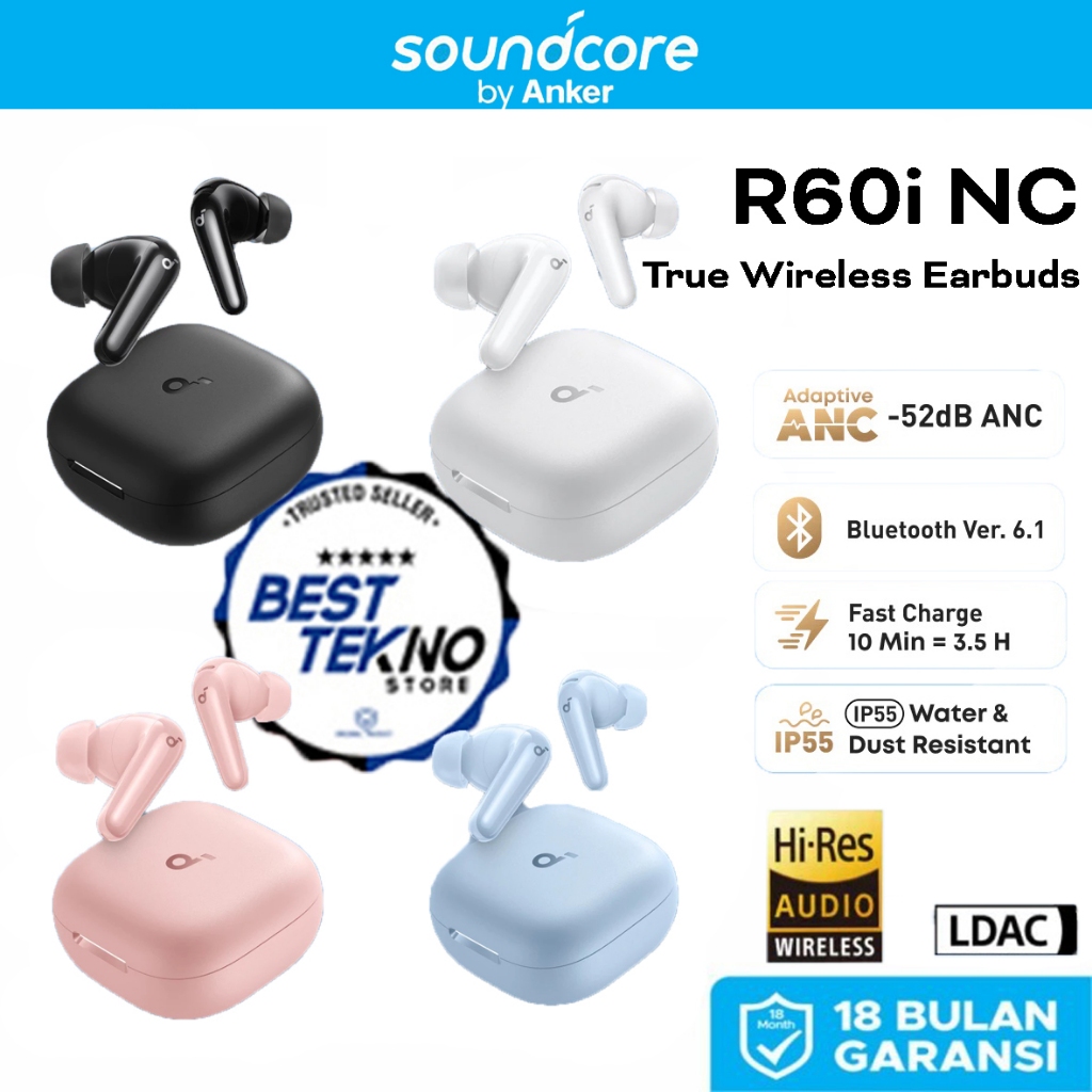 Jual ANKER Soundcore R60i NC Headset Bluetooth TWS True Wireless ...