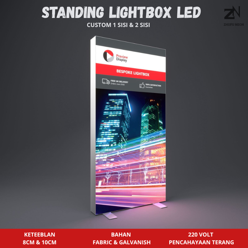 Jual Neon Box Standing Light Box Berdiri Costum 1 Sisi dan 2 Sisi ...