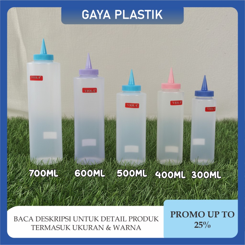 Jual [ 6 Pcs ] Botol Saos Mayones Viola Bahan Plastik Tebal 300ml 400ml ...