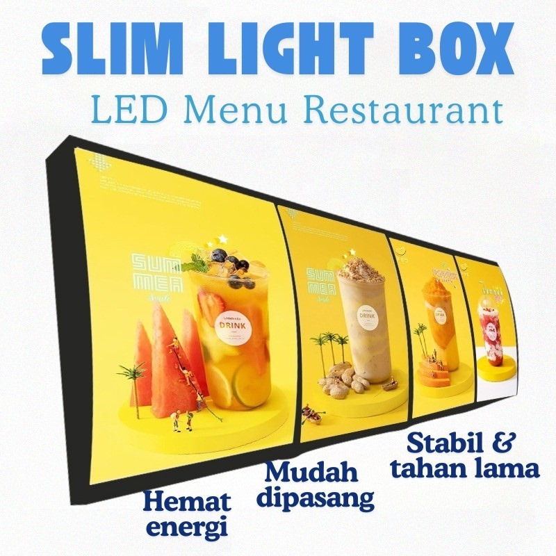 Jual Slim Lightbox Akrilik Cembung Neonbox LED Menu Board | Menu LED ...