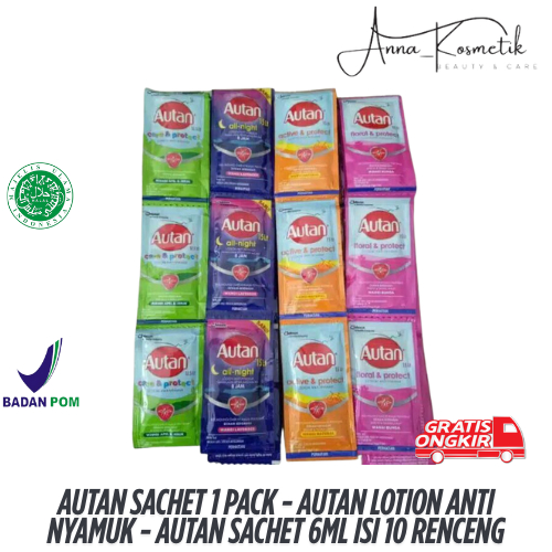 Jual Autan Sachet 1 Pack - Autan Lotion Anti Nyamuk - Autan Sachet 6ml ...
