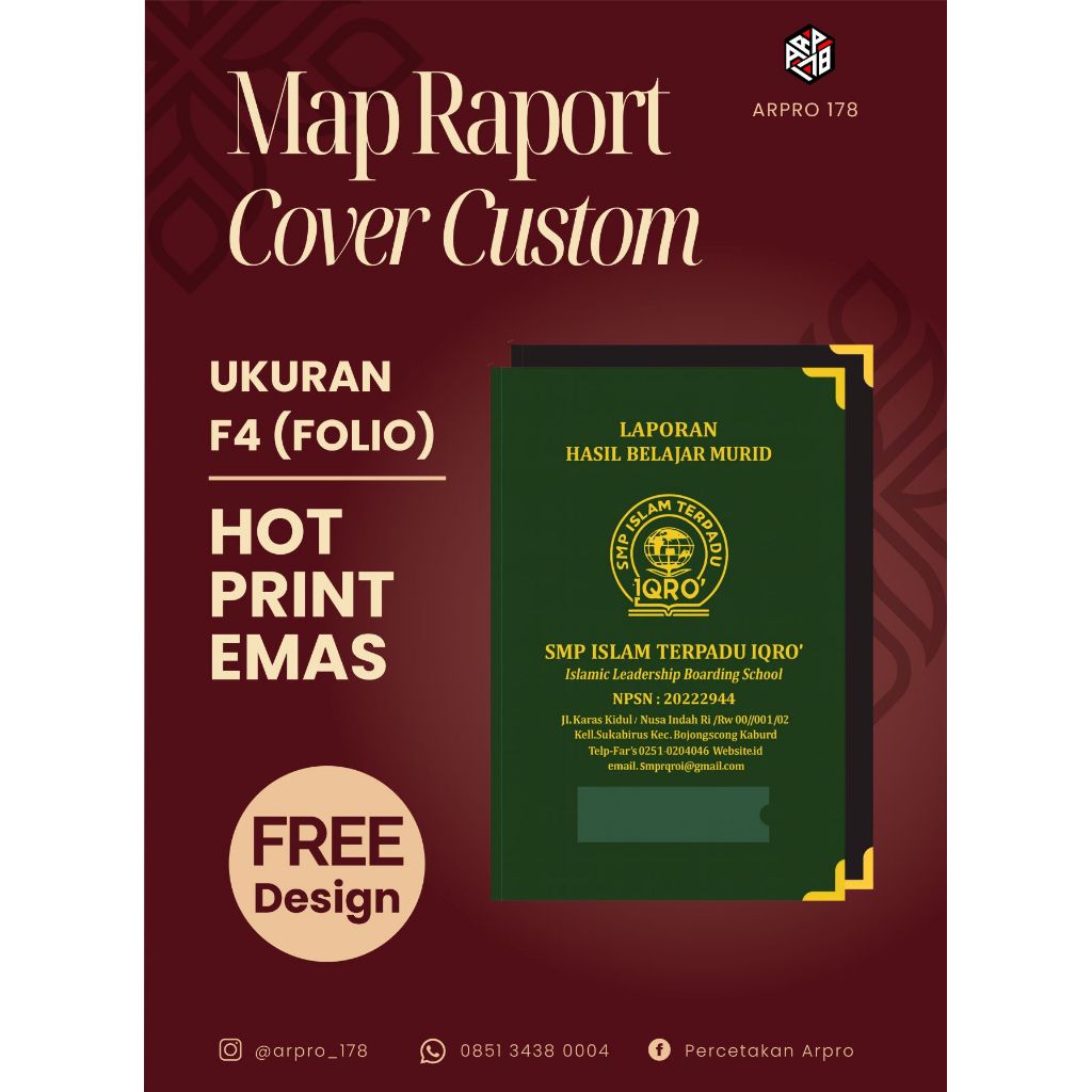 Jual MAP RAPORT | MAP IJAZAH | SAMPUL RAPORT | FREE CUSTOM | Shopee ...