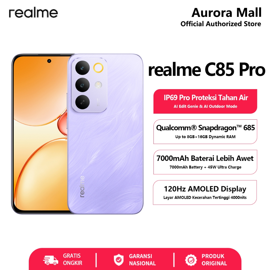 Jual realme C85 Pro 8/128GB 8/256GB (8GB+16GB Extended RAM) Garansi ...