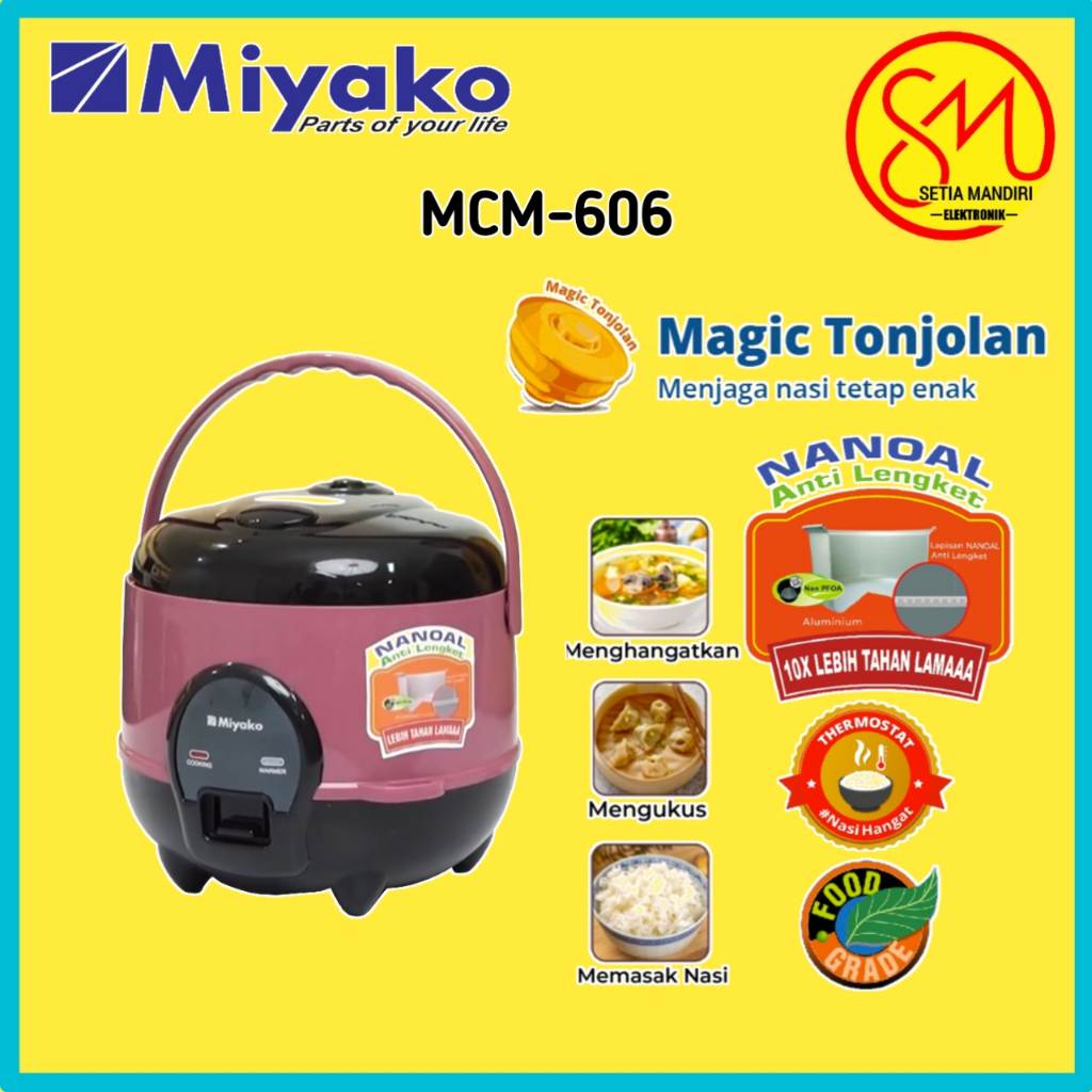 Jual MIYAKO RICE COOKER / MAGIC COM MCM606 / MCM 606 / MCM-606 (0,6 ...