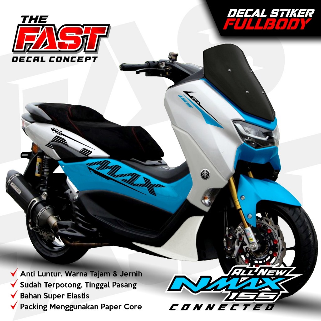 Jual STICKER DECAL NMAX 155 NEW CONNECTED FULL BODY MOTIF RACING SIMPLE ...