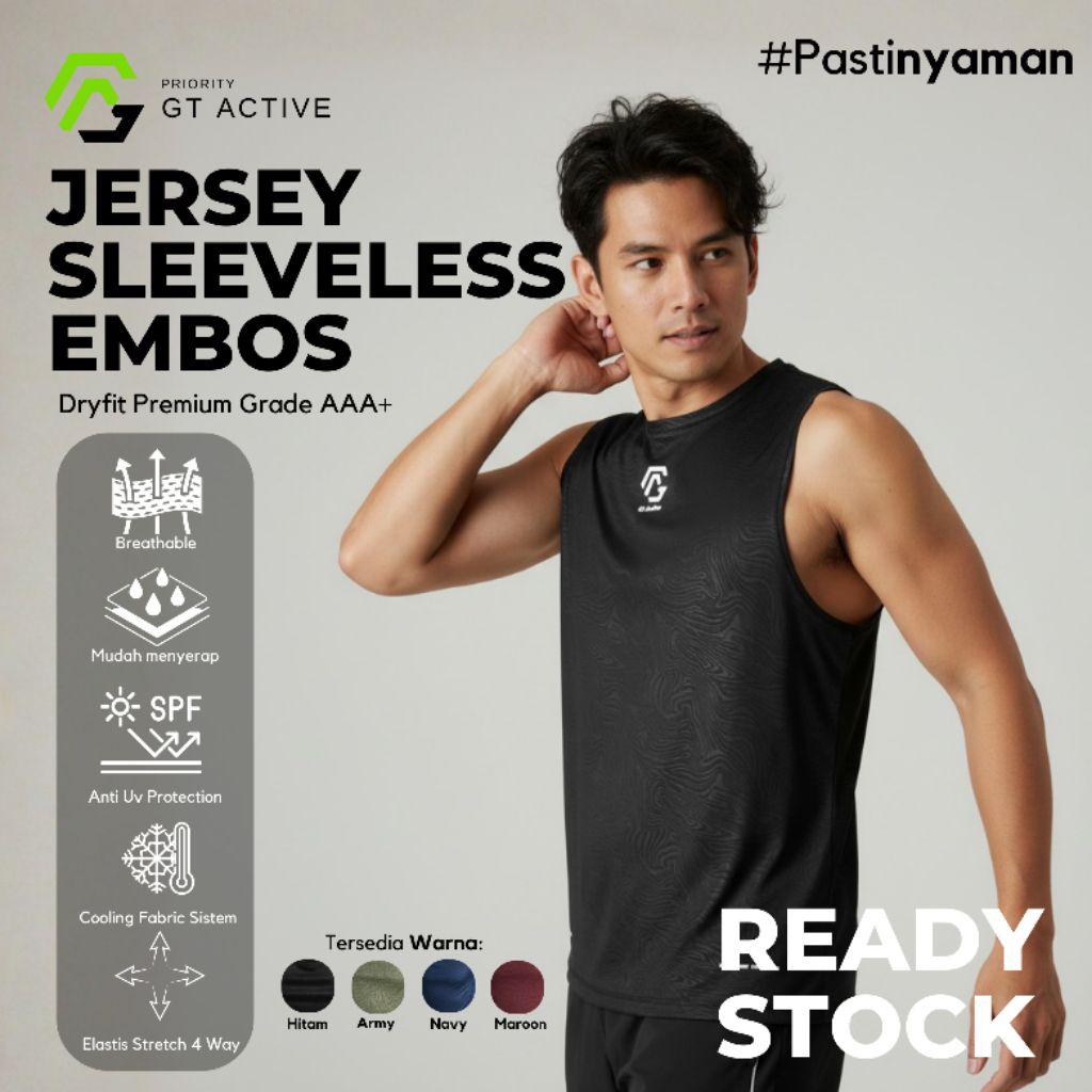 Jual Kaos Polos Tanpa Lengan Singlet Lari Running Gym Dry Fit Baju ...