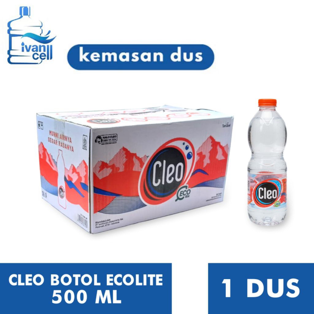 Jual [INSTANT] (1 DUS) CLEO BOTOL ECO-LITE 500 ML isi (24 BOTOL ...