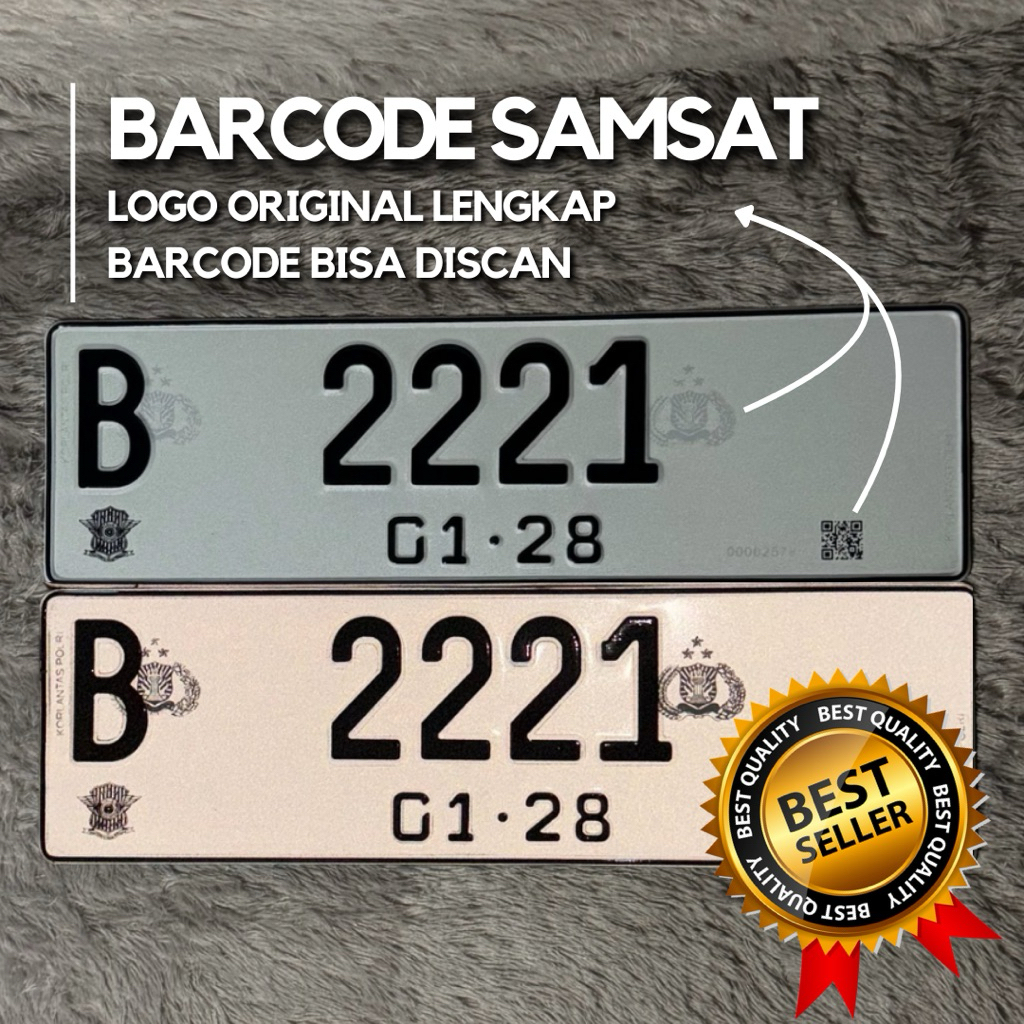 Jual Custom Plat Besi Reflective Barcode Tembus Scan Universal Besi 1mm ...