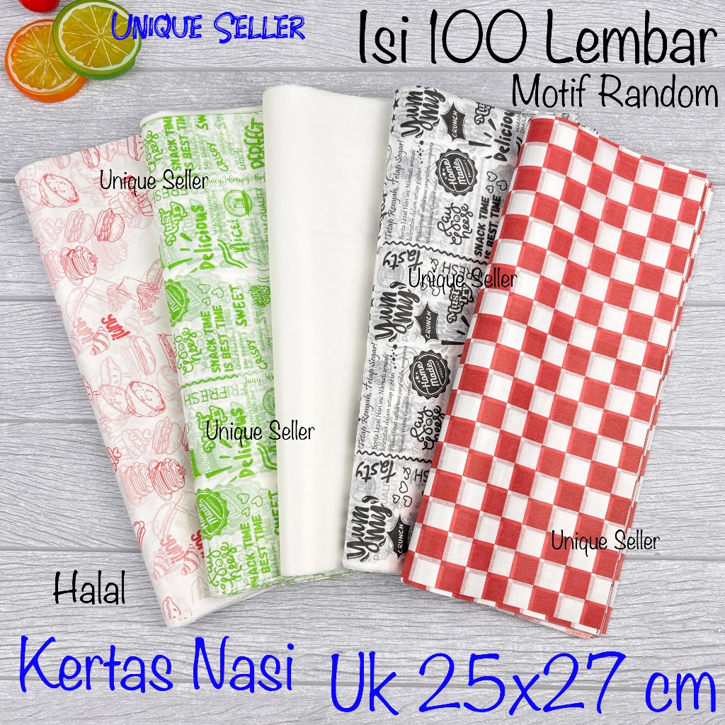 Jual Kertas Nasi 25x27 cm isi 100 lembar Laminasi MG Paper Kertas Nasi ...