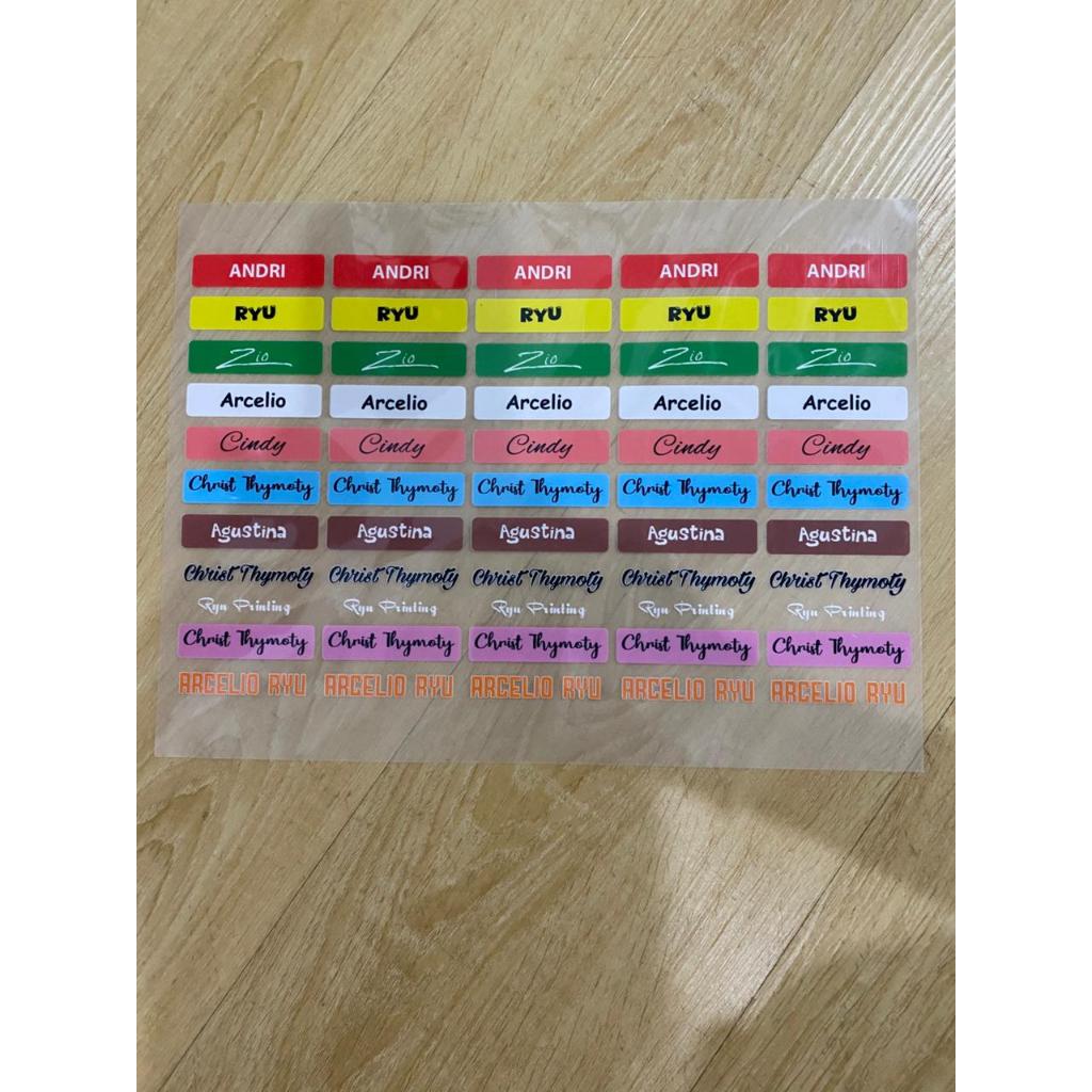 Jual Sablon DTF Sticker Label Nama Custom Isi 60 Pcs | Shopee Indonesia