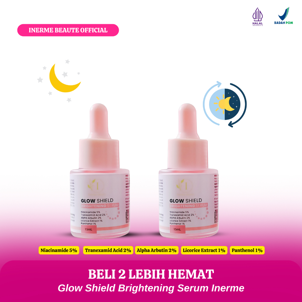 Jual Inerme Beaute Paket Isi 2 Glow Shield Brightening Serum | Shopee ...