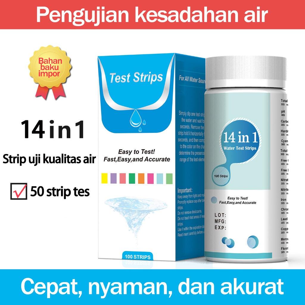 Jual Alat tes air 14IN1 alat cek ph air kertas 50PCS alat tes air minum ...